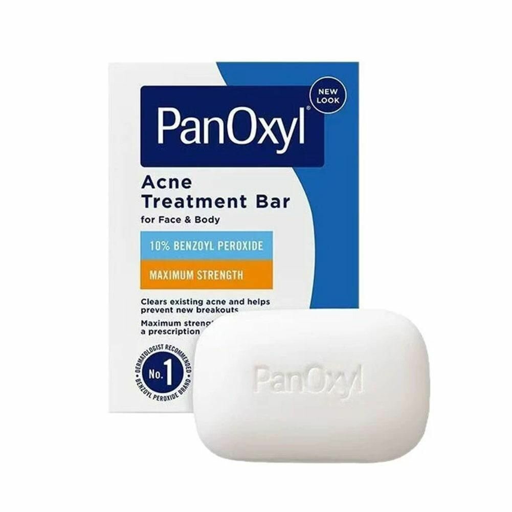 Твердое мыло Panoxyl с 10% бензоилпероксидом для очищения кожи от прыщей, глубоко очищает лицо и тело.