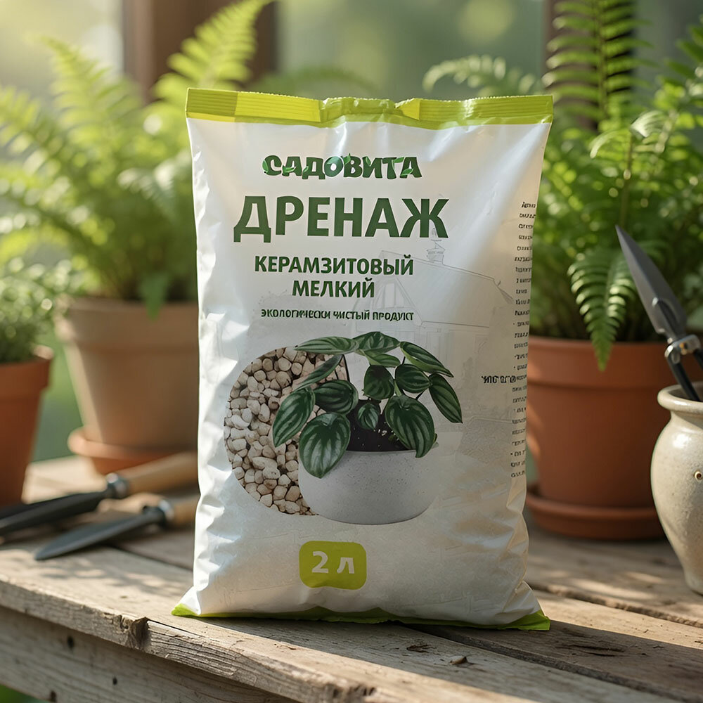 Дренаж керамзитовый мелкий 2л "Садовита" для комнатных цветов, экологически чистый