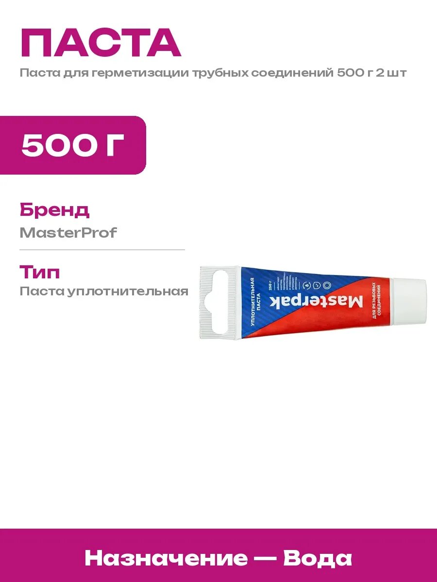 Паста уплотнительная сантехническая 500 г для труб 2 шт