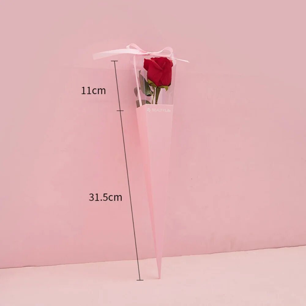 Прозрачные коробки для букетов из ПЭТ, 10 шт. Розовый, Pink