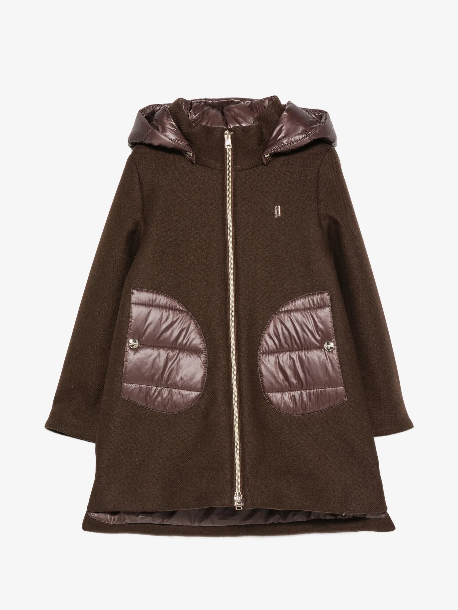 Куртка Herno Quilted-panel hooded jacket, размер 8 лет, коричневый