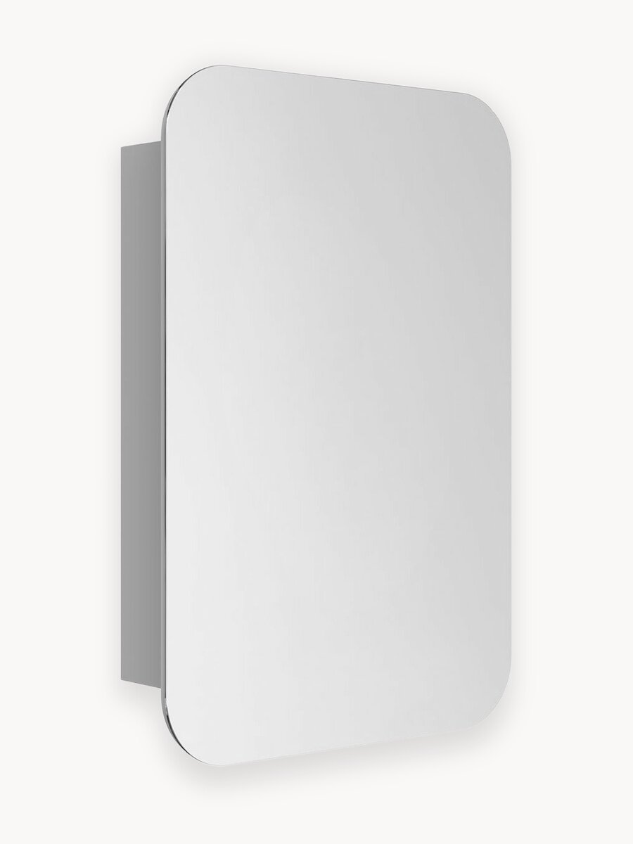 Зеркало-шкаф для ванной Alavann Cosmetic 50 см, с приближением фасада (зеркала) к лицу, левый/правый, белый