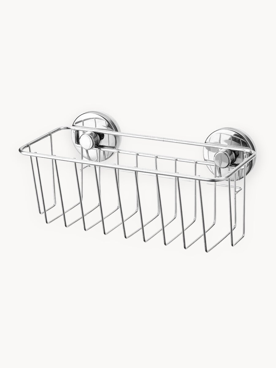 Корзина на присосках стальная 24х12х11 см серебристый IKEA KROKFJORDEN крокфьёрден