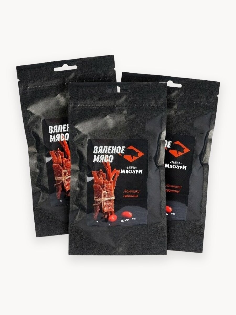 Вяленое мясо Ранчо Мяссури Ломтики Свинины, 3х50г