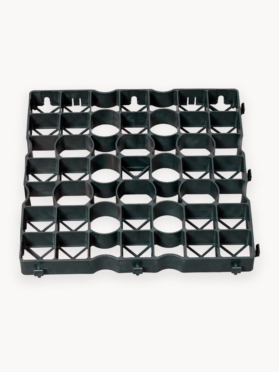 Пластиковая газонная решетка усиленная для дорожек 4штуки 500х500х40 мм цвет чёрный