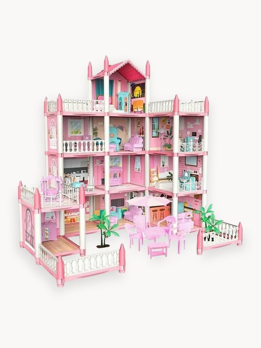 Кукольный домик "Замок принцессы", с 11 комнатами, для кукол Барби