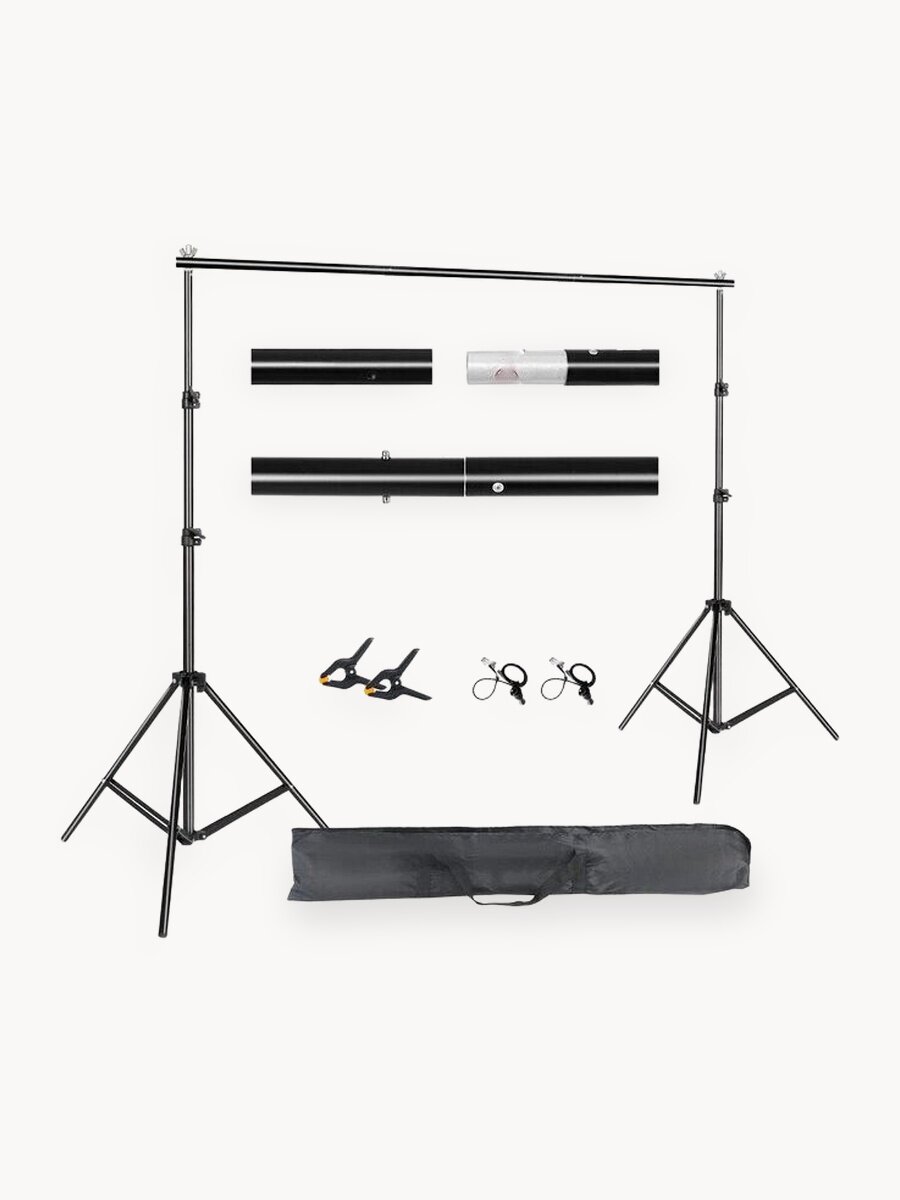 Стойка для фона 2x3 м, максимальная высота 2 м, черная, с чехлом