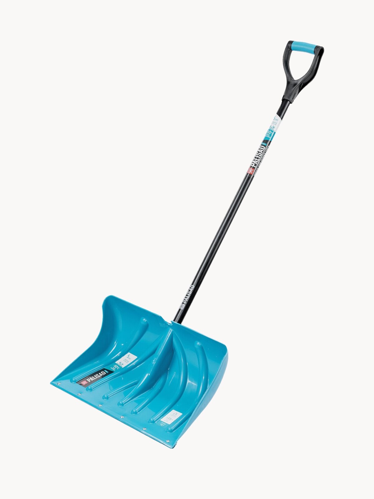 Лопата для уборки снега пластиковая Palisad LUXE 500х325х1300 мм, металлопластиковый черенок 615015