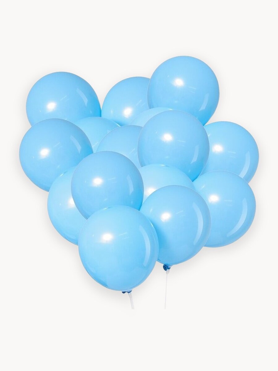 Набор воздушных шаров Leti пастель, 12", голубой, 100 шт.
