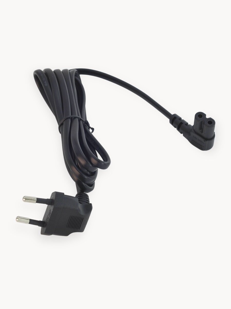 Кабель питания для бытовой техники "8" с угловыми разъемами, 2*0.75мм 1.8 м