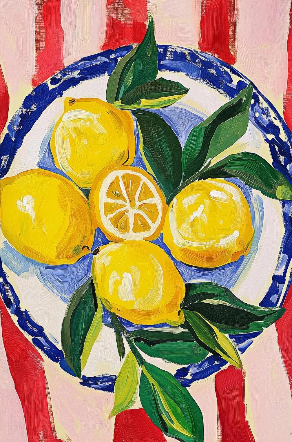 Абстрактный фруктовый рынок, печать на холсте Желтый, by-6, 20X30cm Unframed