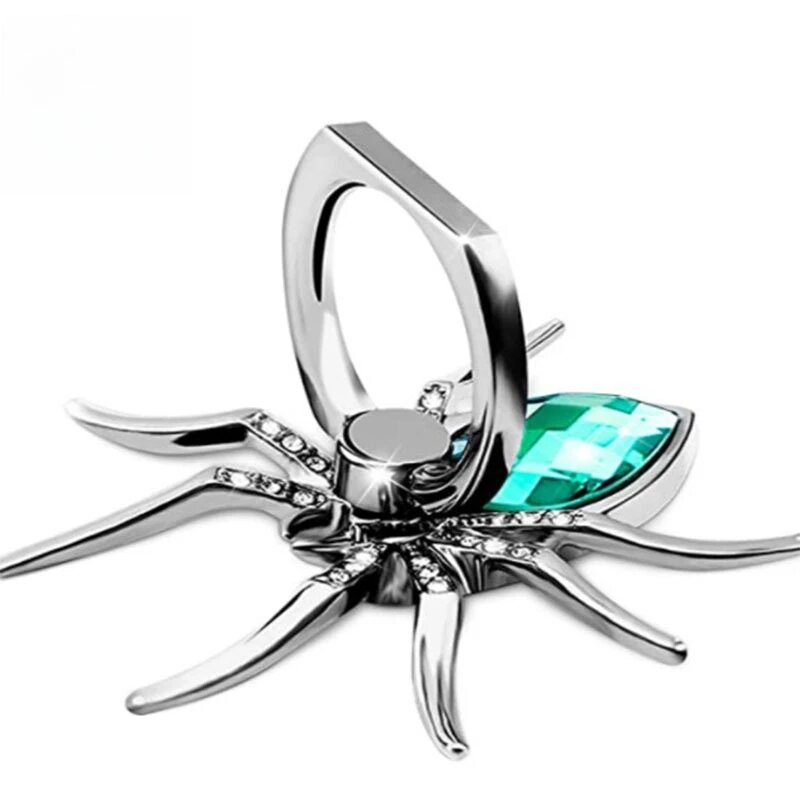 Креативный алмазный набор с дизайном паука, кольцевой держатель для мобильного телефона, Green