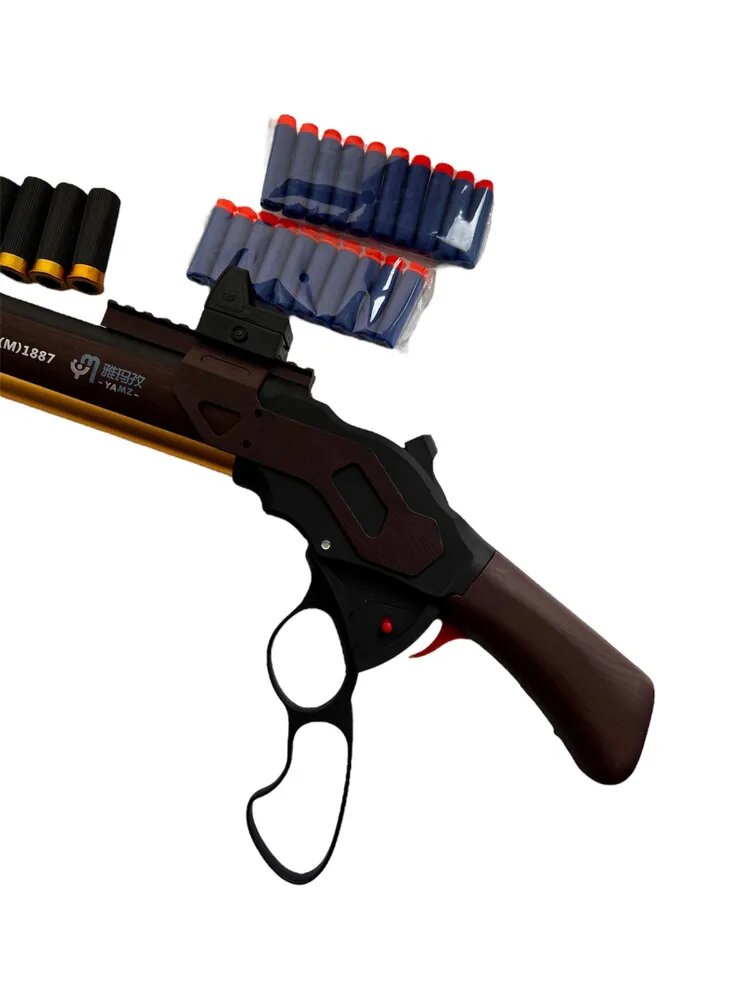 Игрушечное оружие Игрушечный винчестер M1887 68 см, ABS пластик, для мальчиков, с гильзами и пулями — фото 1