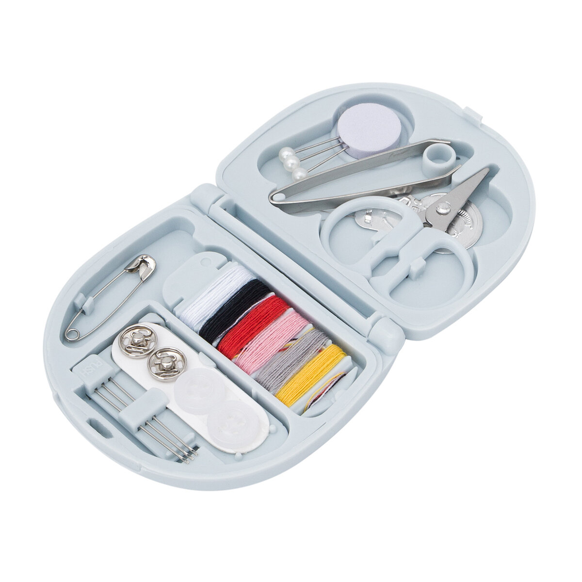 Набор для шитья швейный, дорожный LM-078, размер 6,5 х 6,5 х 1,6 см, цвет белый