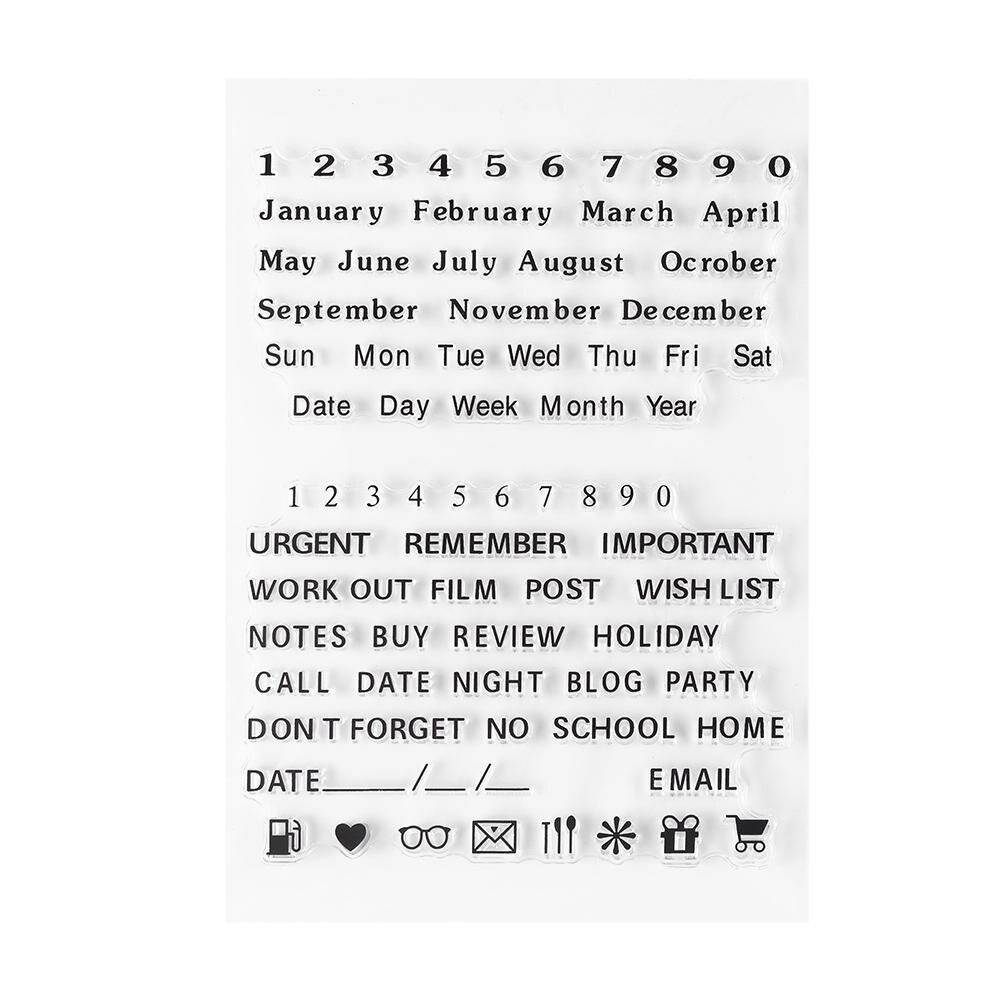 Прозрачный силиконовый штамп с буквами алфавита и цифрами для DIY-альбома для бухгалтерских записей (дата Y37)