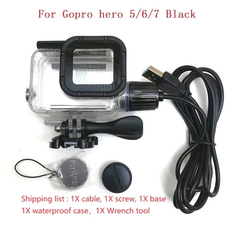 Suptig водонепроницаемый внешний аккумулятор 7800 мАч для GoPro Gopro 567 Black case