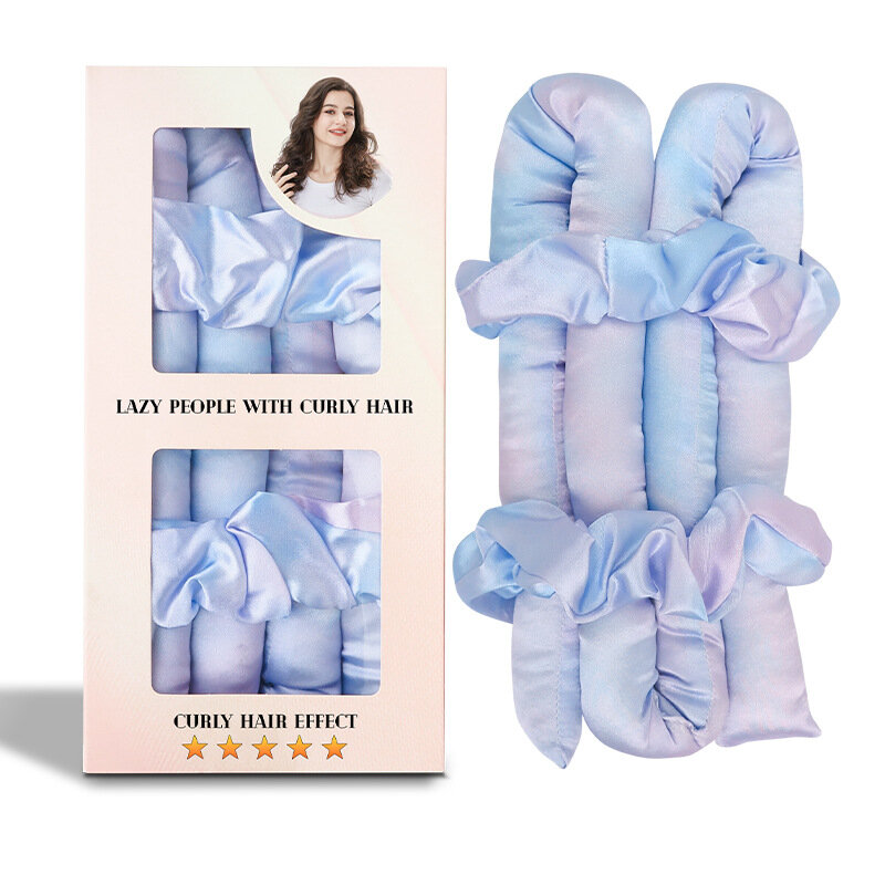 Горячие продажи сатиновых жемчужных хлопковых бигуди без нагрева, не повреждающих волос, имитация шелка, ленивые бигуди с хлопковым наполнением, набор в подарочной коробке