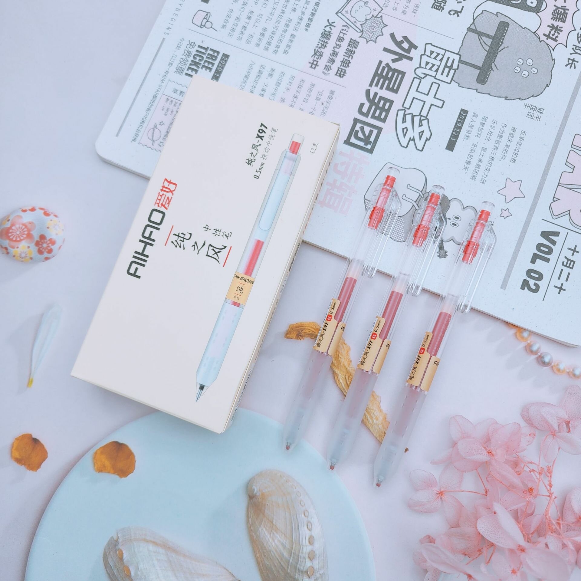 Новая продукция канцелярских товаров Hobby Stationery X97, серия Pure Wind, гелевая ручка с выдвижным механизмом 0,5 мм, офисная ручка, оптовая продажа