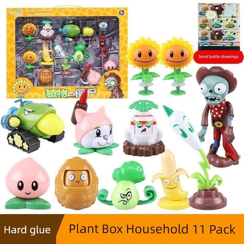 Набор Plants vs. Zombies из твердого пластика с 11 фигурами в делюкс-коробке - официальные игрушки