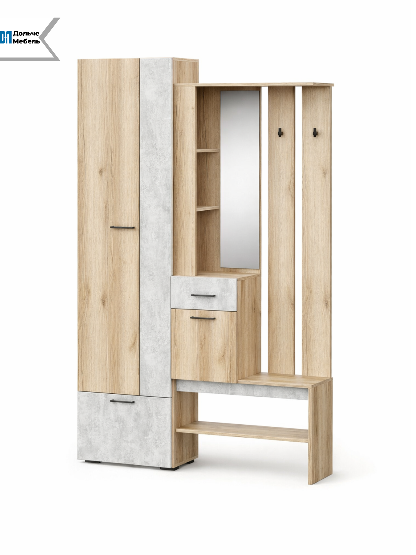 Прихожая мебель в коридор SV-Мебель Фаворит со шкафом и зеркалом, современный комплект в прихожую