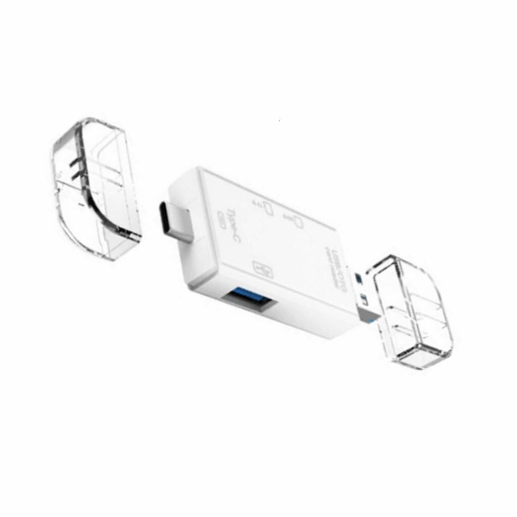 6-в-1 кардридер USB для SD/TF/SDXC/MicroSD, Белый