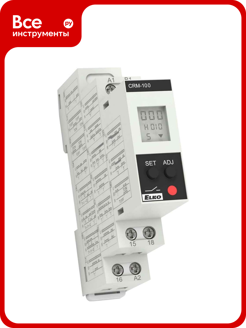Цифровое реле времени ELKO CRM-100 17 функций, точное отображение и настройка времени на дисплее, AC/DC 24-240V EP УТ000011564