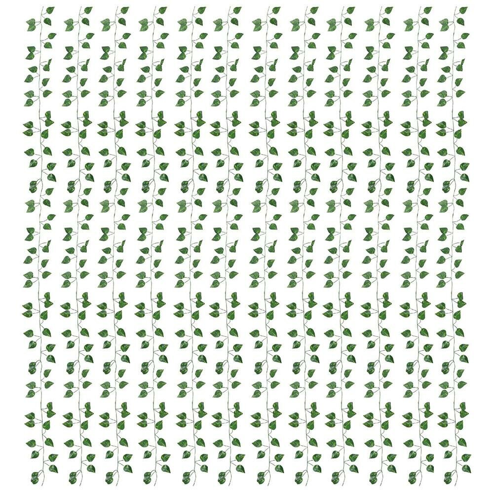 Декоративные элементы для стен из искусственных листьев плюща, 12 штук.