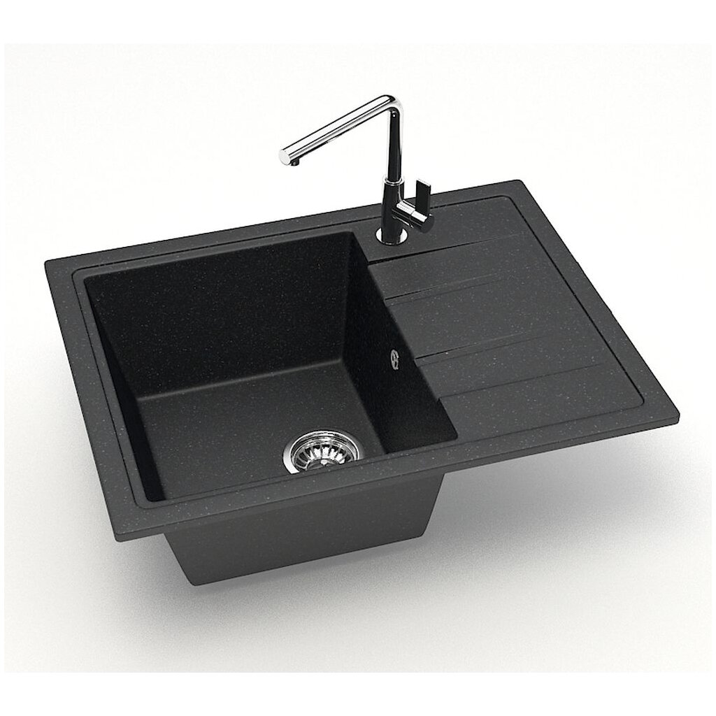 Мойка каменная Santegro SZ150-575/Q4 матовый черный, 57,5x47x20 см.