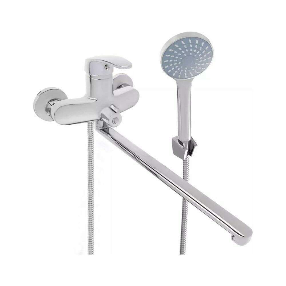 Смеситель для ванны СоюзКран с душем, прямой излив 35 см, керамический картридж 40 мм SK08-P114 567-099