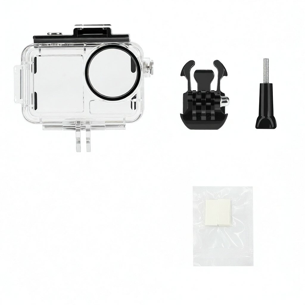Чехол водонепроницаемый для дайвинга Transparent Diving Waterproof Case Protective Cover Shell Underwater Housing Case Shockproof 360° Full Protection для камеры DJi Osmo Acition, глубина водонепроницаемости 40м/130ft, вес упаковки 99г/3.49ounce, размер