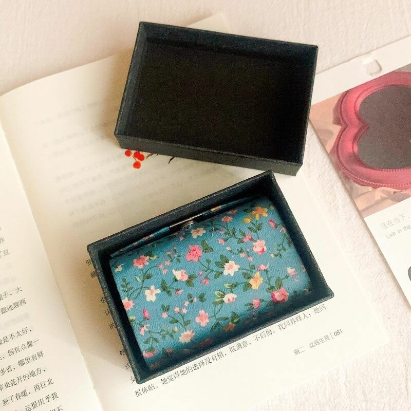 Портативный футляр для помады с зеркалом, миниатюрная подарочная коробка ручной работы в японском винтажном стиле, защитный чехол для помады.