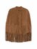 Пальто FEDERICA BASSI Fringed gilet, размер 42, brown