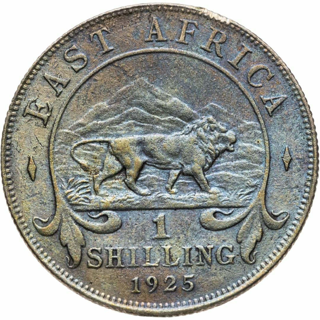 Британская Восточная Африка 1 шиллинг shilling 1925, Серебро 250, в сохранности VF