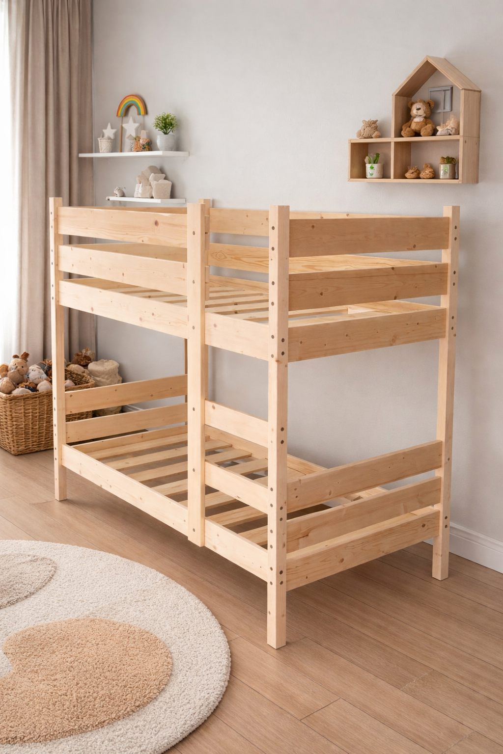 Двухъярусная кровать из натурального дерева 70х190 "Фабрика доступной мебели"