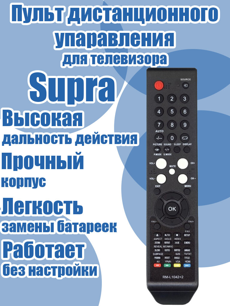 Пульт универсальный для Supra RM-L1042+