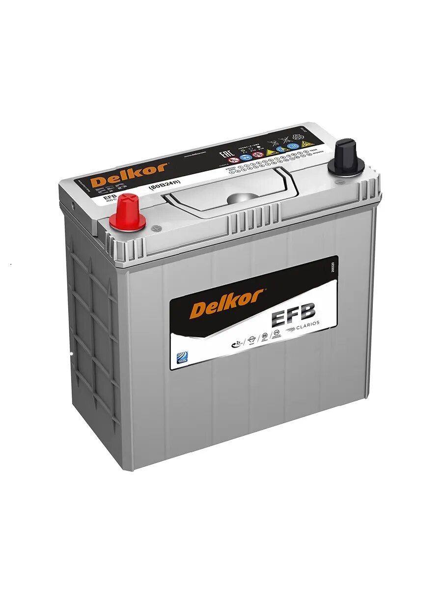 Аккумулятор DELKOR EFB 80B24R 12V 55Ач прям. пол.