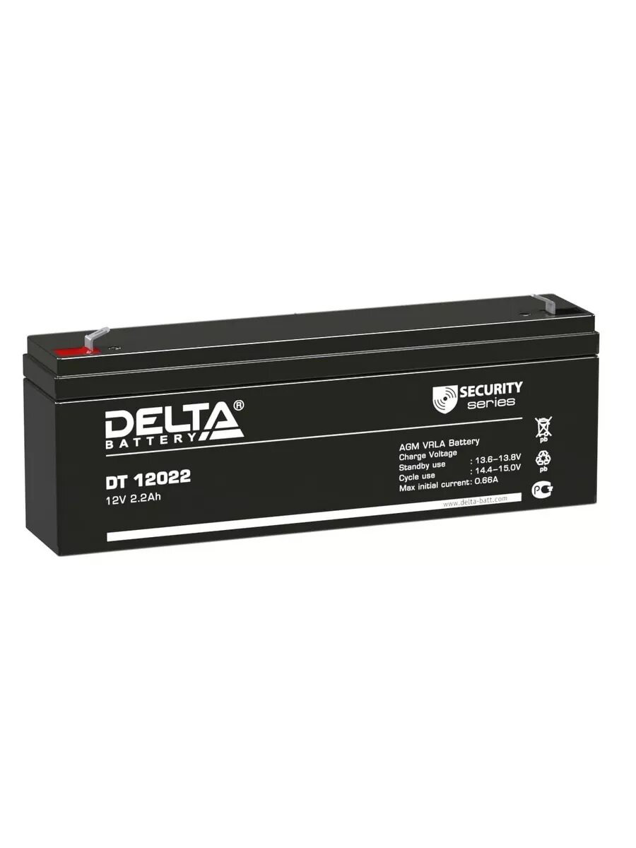 Аккумулятор DELTA DT 12022 12V 2.2Ач А 177x33x60 унив. пол.