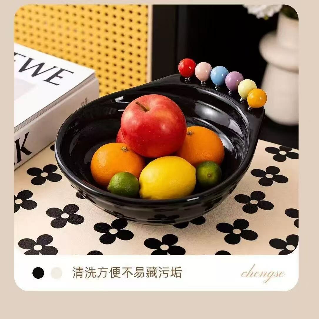 Новая фруктовая тарелка с вилкой для гостиной и чайного стола, высококачественная фруктовая тарелка, креативный набор фруктовых вилок, эстетичная фруктовая тарелка