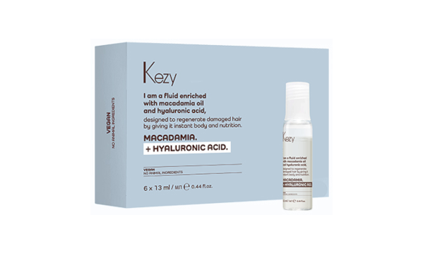 Флюид I am MACADAMIA + HYALURONIC ACID восстановления слабых и поврежденных волос KEZY 6*13 мл