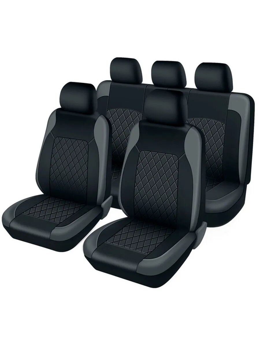 Универсальные чехлы из экокожи Adamauto Elegant Черно-серые