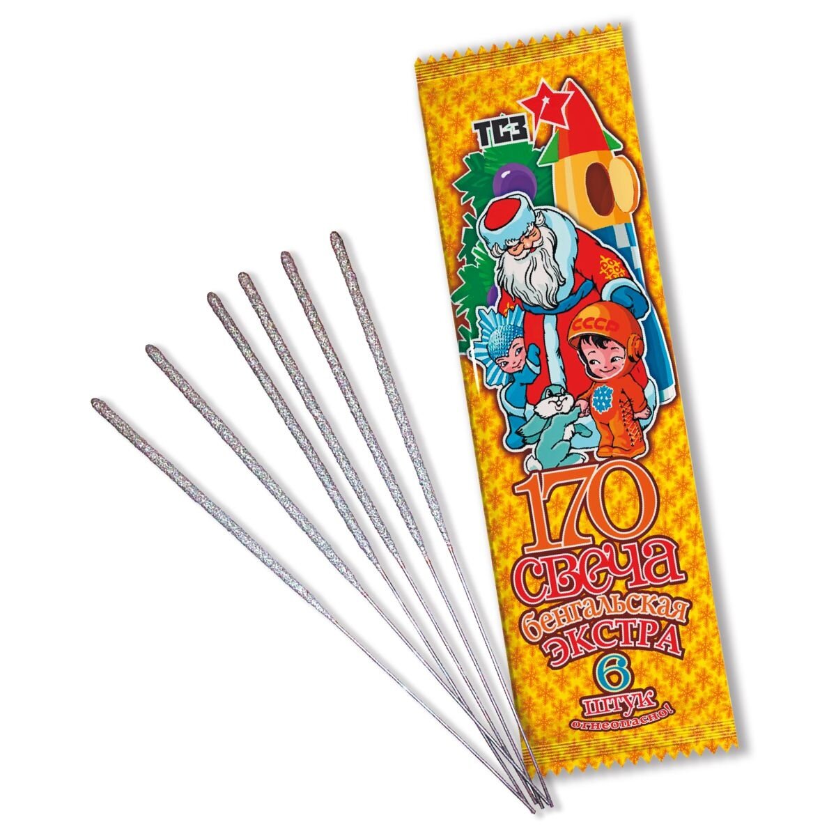 Свеча бенгальская Троицкий снаряжательный завод "экстра", 170 мм, 6 шт.