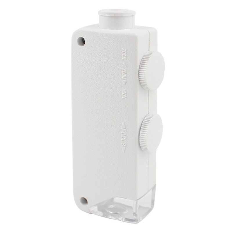 Ручной Микроскоп с Регулировкой 160-200X Портативный Светодиодный Микроскоп Со Светодиодной Подсветкой Карманный Микроскоп-Лупа-M25 Белый