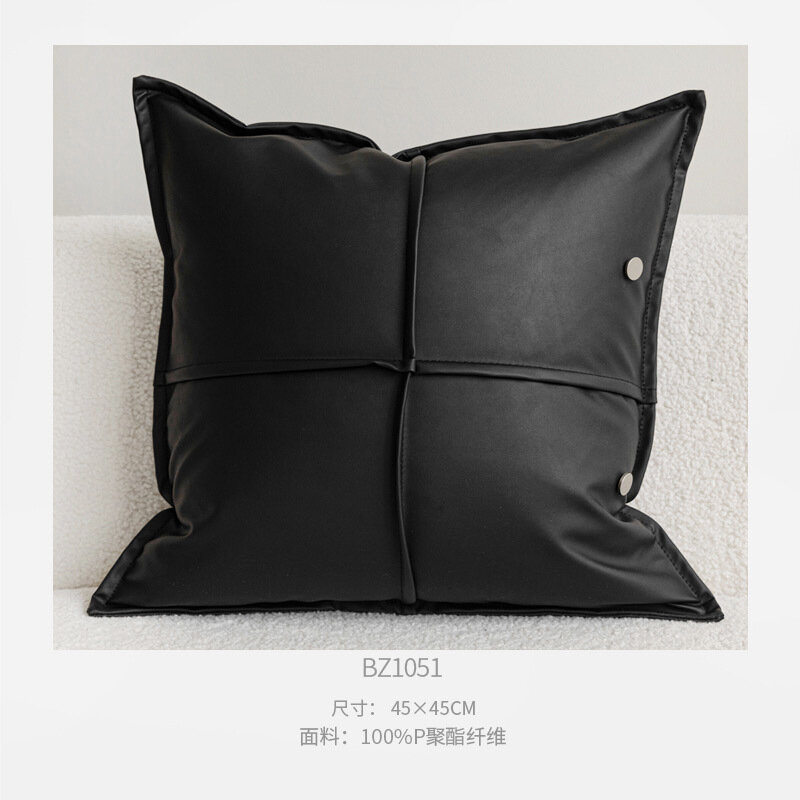 Современная легкая роскошная декоративная подушка для дивана в гостиной, высококачественная модель, подушка черного, белого, коричневого, кофейного цвета, кожаная подушка, подушка для отеля
