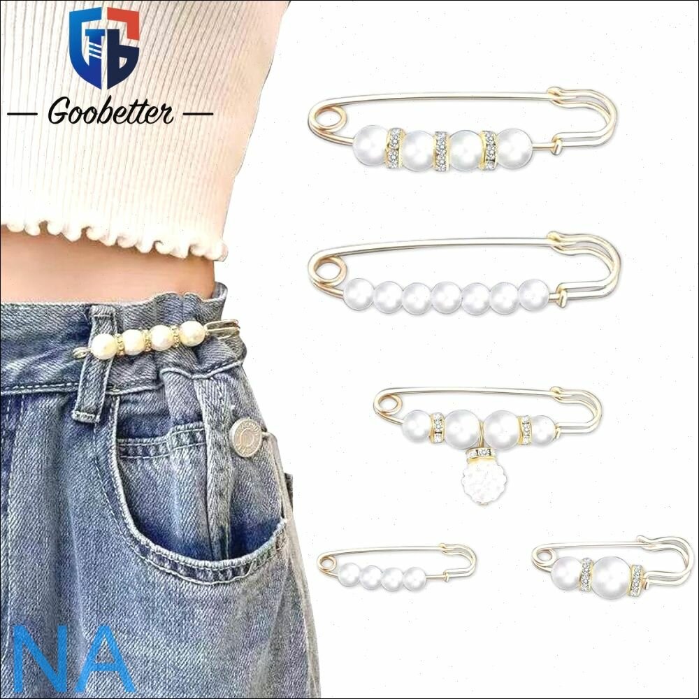 Булавки декоративная для одежды, 5 шт. (белый)