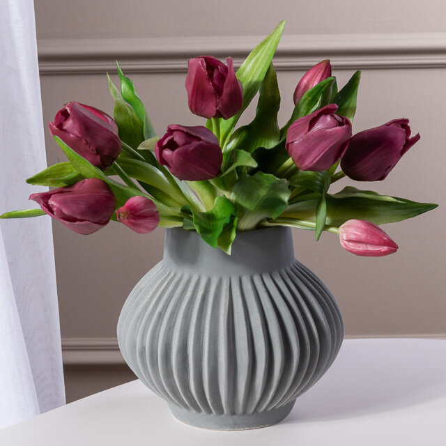 Силиконовые цветы Тюльпаны Piccola Ragazza 5 шт, 28 см бордовые, EDG, 216003-62-1