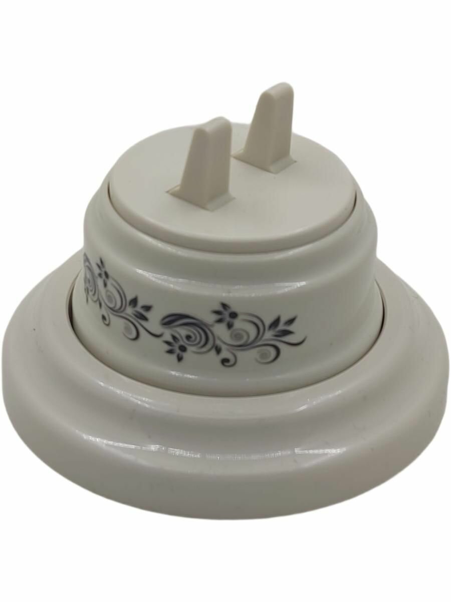 Комплект тумблерный выключатель 2-клавишный открытой установки Ретро с одноместной рамкой, цвет бежевый с черным декором