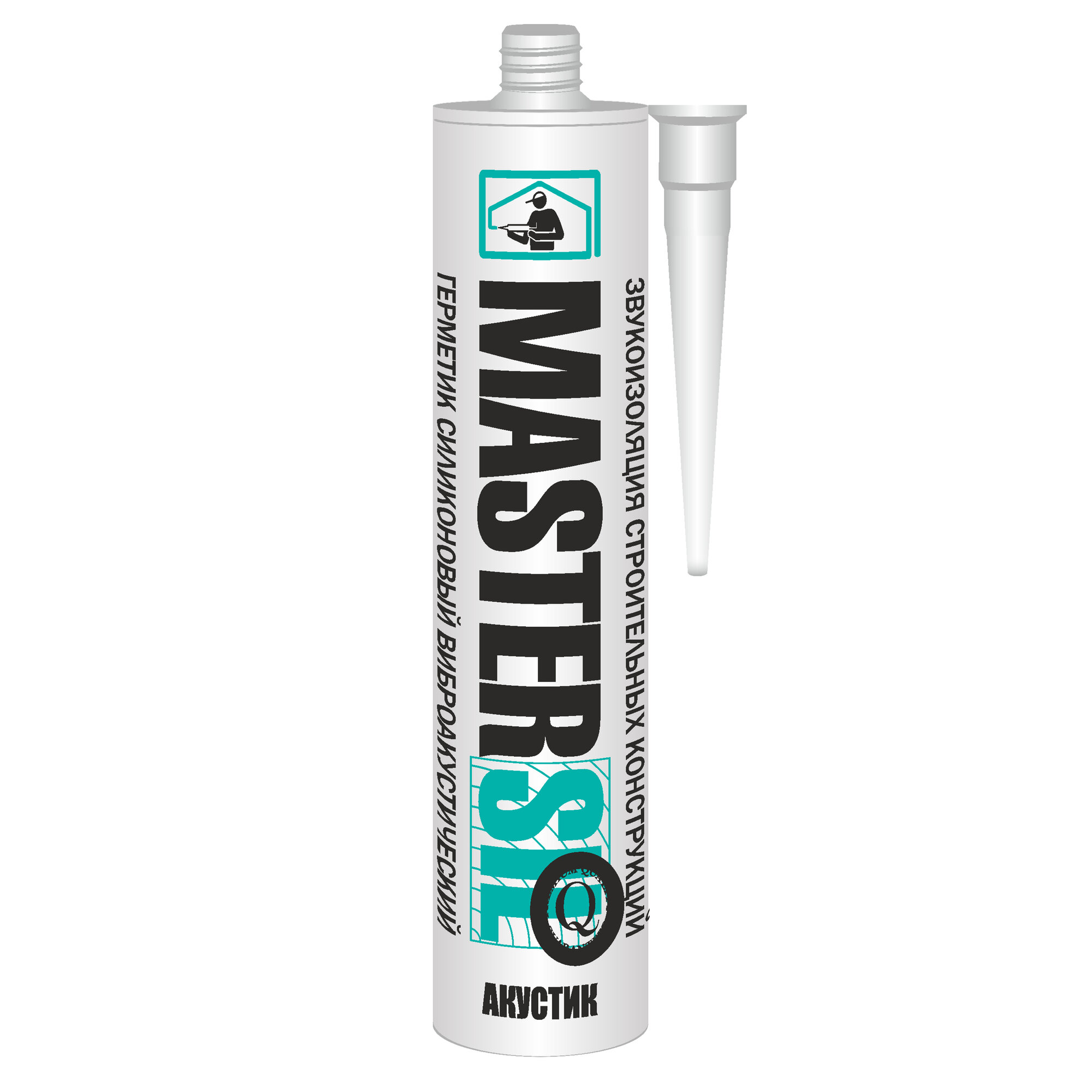 Герметик силиконовый MASTERSIL виброакустический акустик 280мл белый, арт.1223