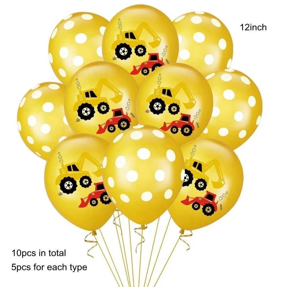 Набор для детского душа "Строительный трактор" Желтый, 10pcs gold