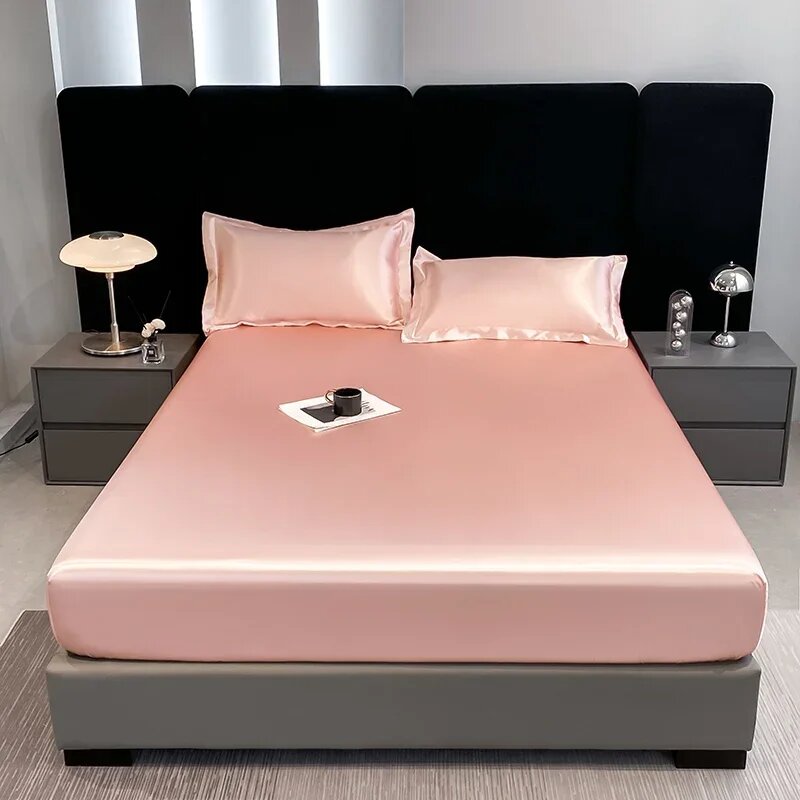 Розовая атласная простыня monnom, Color: Розовый