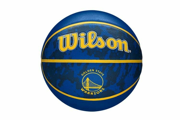 Баскетбольный мяч резиновый унисекс Wilson NBA Golden State Warriors, CN версия, синий, 7, для тренировок, 4805700
